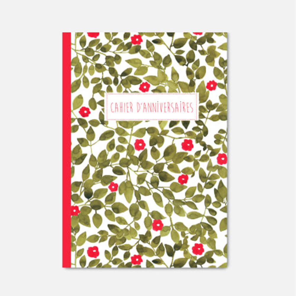 Cahier d'anniversaires Motif Feuillage - PASCALE EDITIONS – Le Comptoir ...
