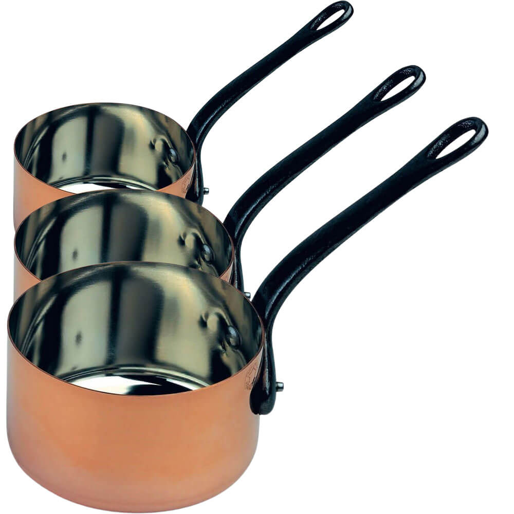 Lot de 3 casseroles Cuivre étamé Tous Feux - BAUMALU – Le Comptoir de ...