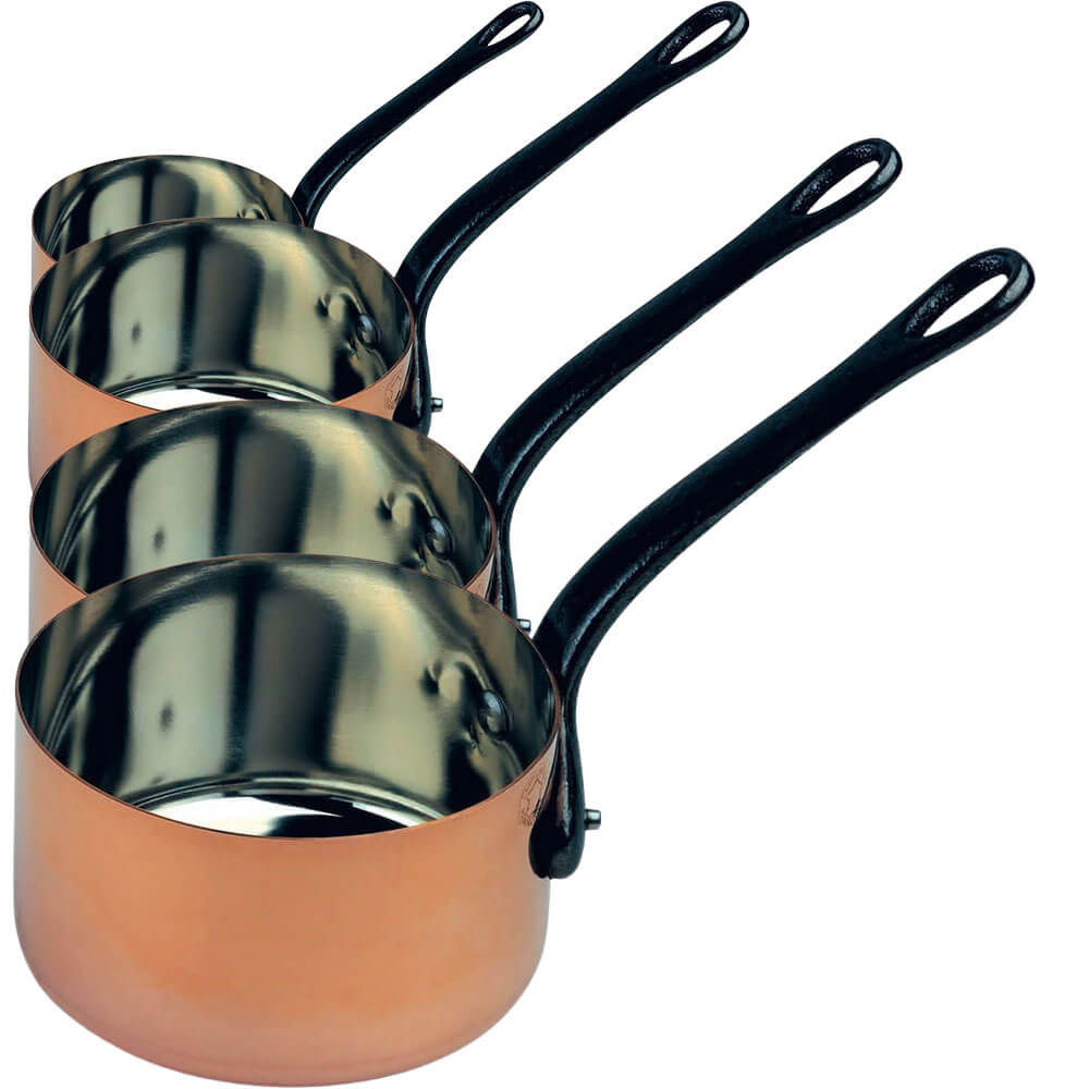 Lot de 4 casseroles Cuivre étamé Tous Feux - BAUMALU – Le Comptoir de ...