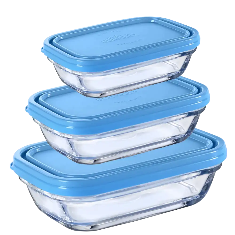 Lot de 3 boites conservation verre rectangulaires Freshbox - DURALEX ...